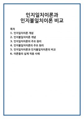 인지일치이론과 인지불일치이론 비교-1페이지