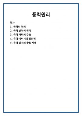 풍력원리 레포트 자료-1페이지