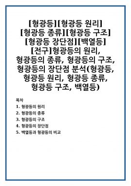[형광등][형광등 원리][형광등 종류][형광등 구조][형광등 장단점][백열등][전구]형광등의 원리, 형광등의 종류, 형광등의 구조, 형광등의 장단점 분석(형광등, 형광등 원리, 형광등 종류, 형광등 구조, 백열등)-1페이지