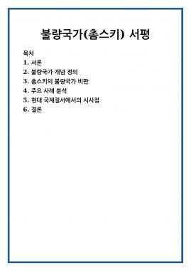불량국가(촘스키) 서평-1페이지