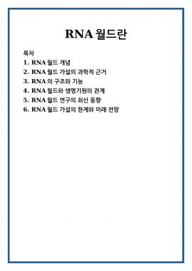RNA월드란 레포트 자료-1페이지