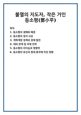 불멸의 지도자, 작은 거인 등소평(鄧小平)-1페이지