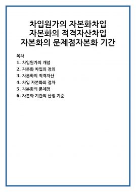 차입원가의 자본화차입 자본화의 적격자산차입 자본화의 문제점자본화 기간-1페이지