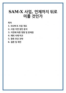 SAM-X 사업, 언제까지 뒤로 미룰 것인가-1페이지