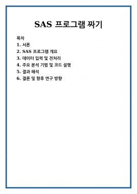 SAS 프로그램 짜기-1페이지