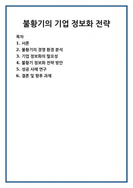 불황기의 기업 정보화 전략-1페이지