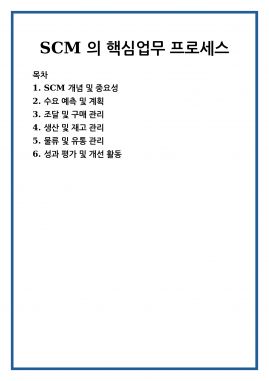 SCM 의 핵심업무 프로세스-1페이지
