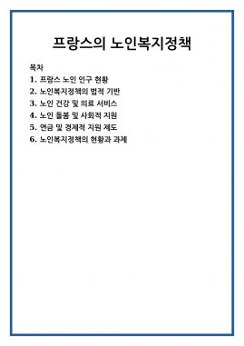 프랑스의 노인복지정책-1페이지
