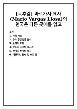 [독후감] 바르가사 요사(Mario Vargas Llosa)의 천국은 다른 곳에를 읽고-1페이지