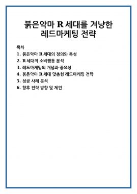 붉은악마 R세대를 겨냥한 레드마케팅 전략-1페이지