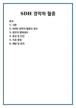 SDH 경막하 혈종-1페이지