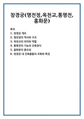 창경궁(명전정,옥천교,통명전,홍화문)-1페이지