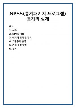 SPSS(통계패키지 프로그램)통계의 실제-1페이지