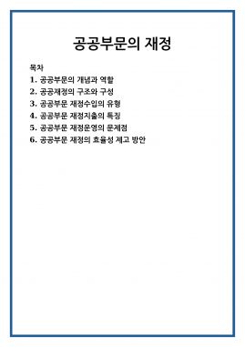 공공부문의 재정-1페이지