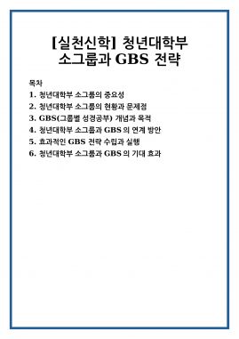 [실천신학] 청년대학부 소그룹과 GBS 전략-1페이지
