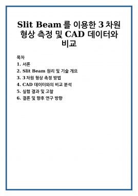 Slit Beam를 이용한 3차원 형상 측정 및 CAD 데이터와 비교-1페이지