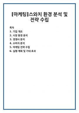 [마케팅]스와치 환경 분석 및 전략 수립-1페이지