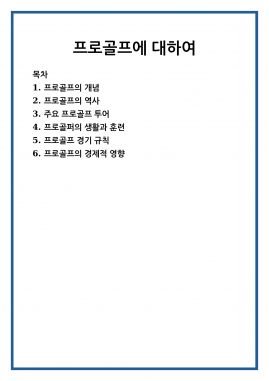 프로골프에 대하여-1페이지