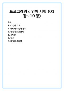 프로그래밍 c언어 시험 (01장~10장)-1페이지