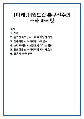 [마케팅]월드컵 축구선수의 스타 마케팅-1페이지