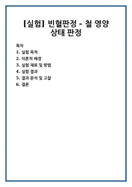 [실험] 빈혈판정 - 철 영양 상태 판정-1페이지