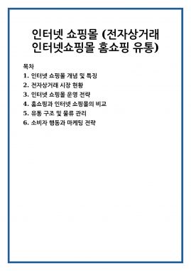 인터넷 쇼핑몰 (전자상거래 인터넷쇼핑몰 홈쇼핑 유통)-1페이지
