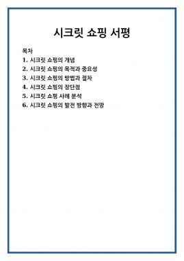 시크릿 쇼핑 서평-1페이지