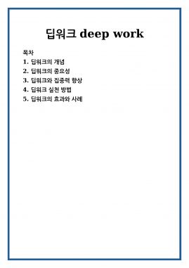 딥워크 deep work-1페이지