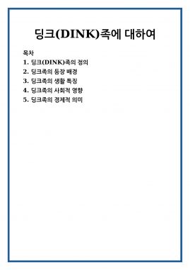 딩크(DINK)족에 대하여-1페이지