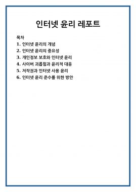 인터넷 윤리 레포트-1페이지