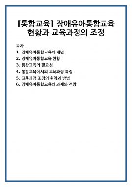 [통합교육] 장애유아통합교육 현황과 교육과정의 조정-1페이지