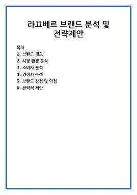 라끄베르 브랜드 분석 및 전략제안-1페이지