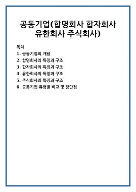 공동기업(합명회사 합자회사 유한회사 주식회사)-1페이지