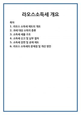 라오스소득세 개요-1페이지