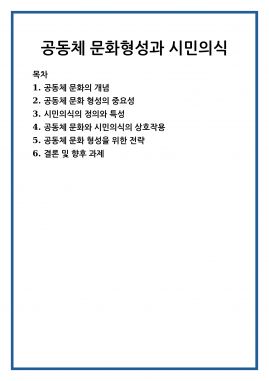 공동체 문화형성과 시민의식-1페이지