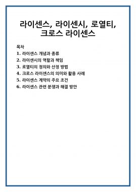 라이센스, 라이센시, 로열티, 크로스 라이센스-1페이지