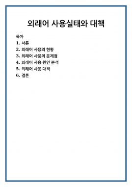 외래어 사용실태와 대책-1페이지