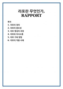 라포란 무엇인가, RAPPORT-1페이지