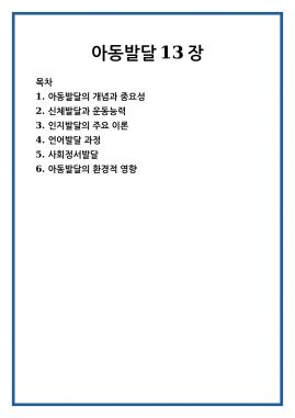 아동발달13장 레포트 자료-1페이지