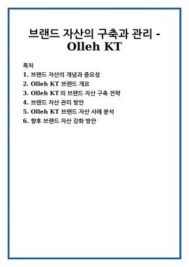 브랜드 자산의 구축과 관리 - Olleh KT-1페이지