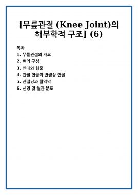 [무릎관절 (Knee Joint)의 해부학적 구조] (6)-1페이지