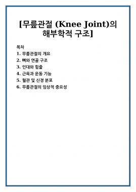 [무릎관절 (Knee Joint)의 해부학적 구조]-1페이지