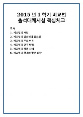 2015년 1학기 비교법 출석대체시험 핵심체크-1페이지