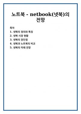 노트북 - netbo(넷북)의 전망-1페이지