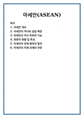아세안(ASEAN) 레포트 자료-1페이지