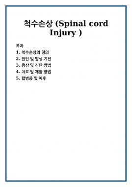 척수손상 (Spinal cord Injury )-1페이지