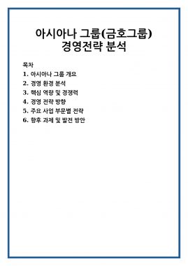 아시아나 그룹(금호그룹) 경영전략 분석-1페이지