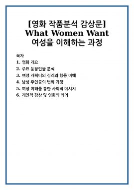 [영화 작품분석 감상문] What Women Want  여성을 이해하는 과정-1페이지