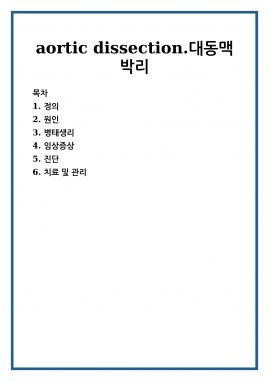 aortic dissection.대동맥 박리-1페이지