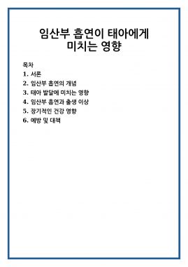 임산부 흡연이 태아에게 미치는 영향-1페이지
